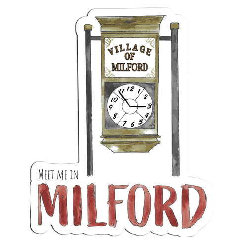 Milford Clock Vinyl Sticker – Main Street Art